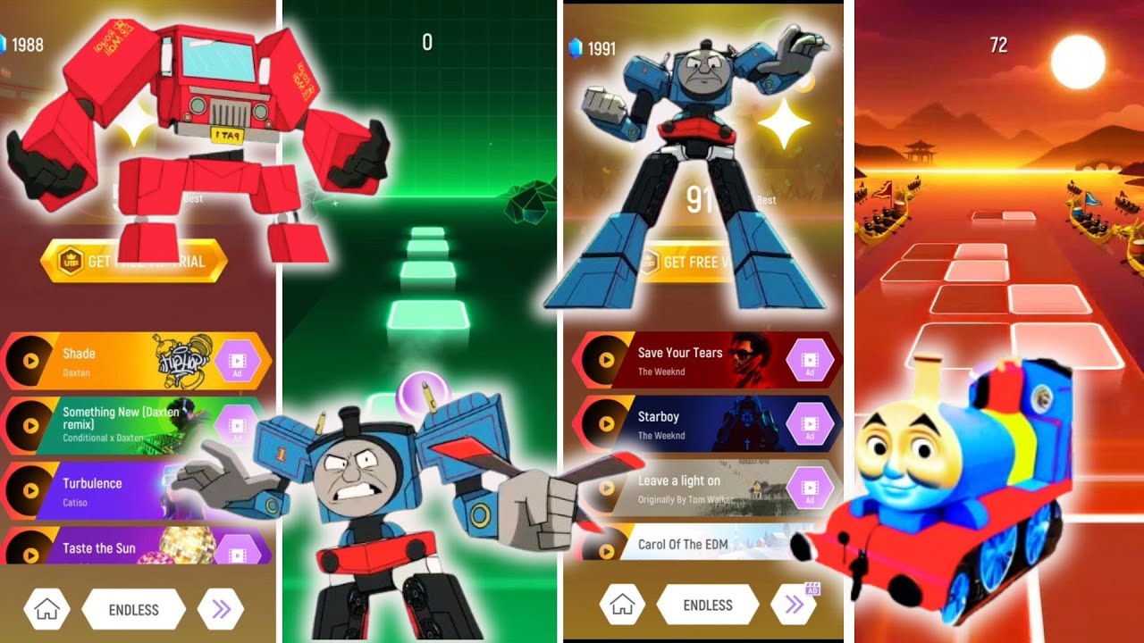 Robot Thomas Cartoon vs Postman Pat Robot vs Robot Gordon vs Hundru ...