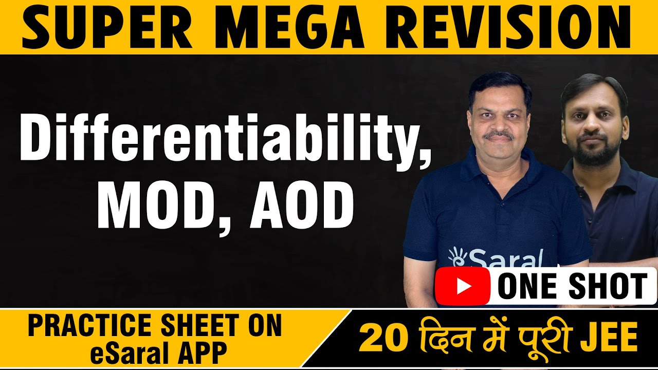 Differentiation, MOD, AOD in 1 Shot | All Concepts, PYQs & Tricks - YouTube