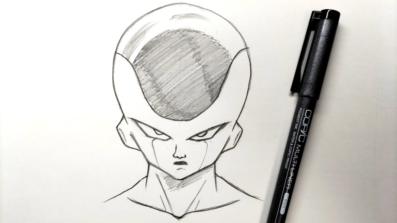How to draw『DRAGON BALL Z Freeza』フリーザ 1発描き!! - YouTube