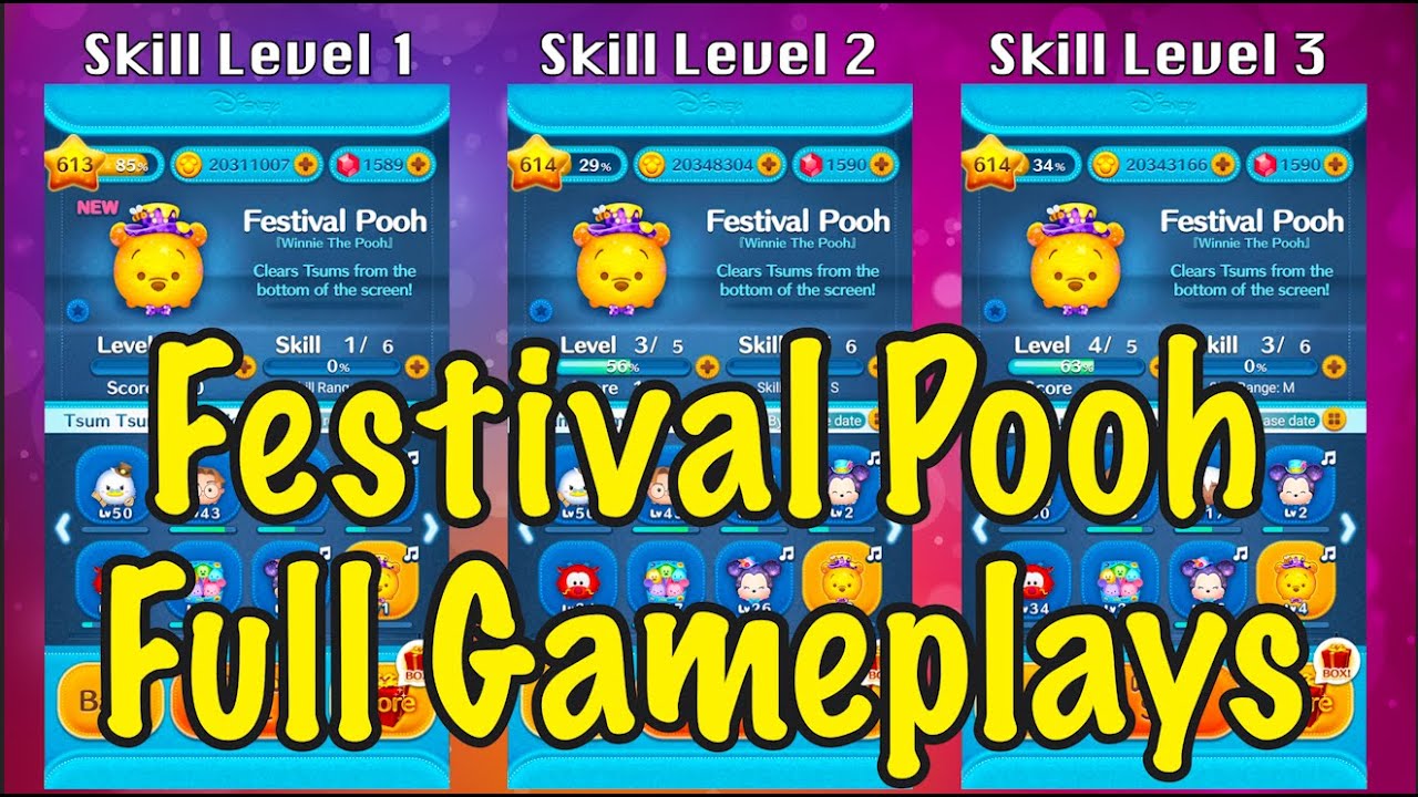 Disney Tsum Tsum - Festival Pooh Full Gameplay - YouTube
