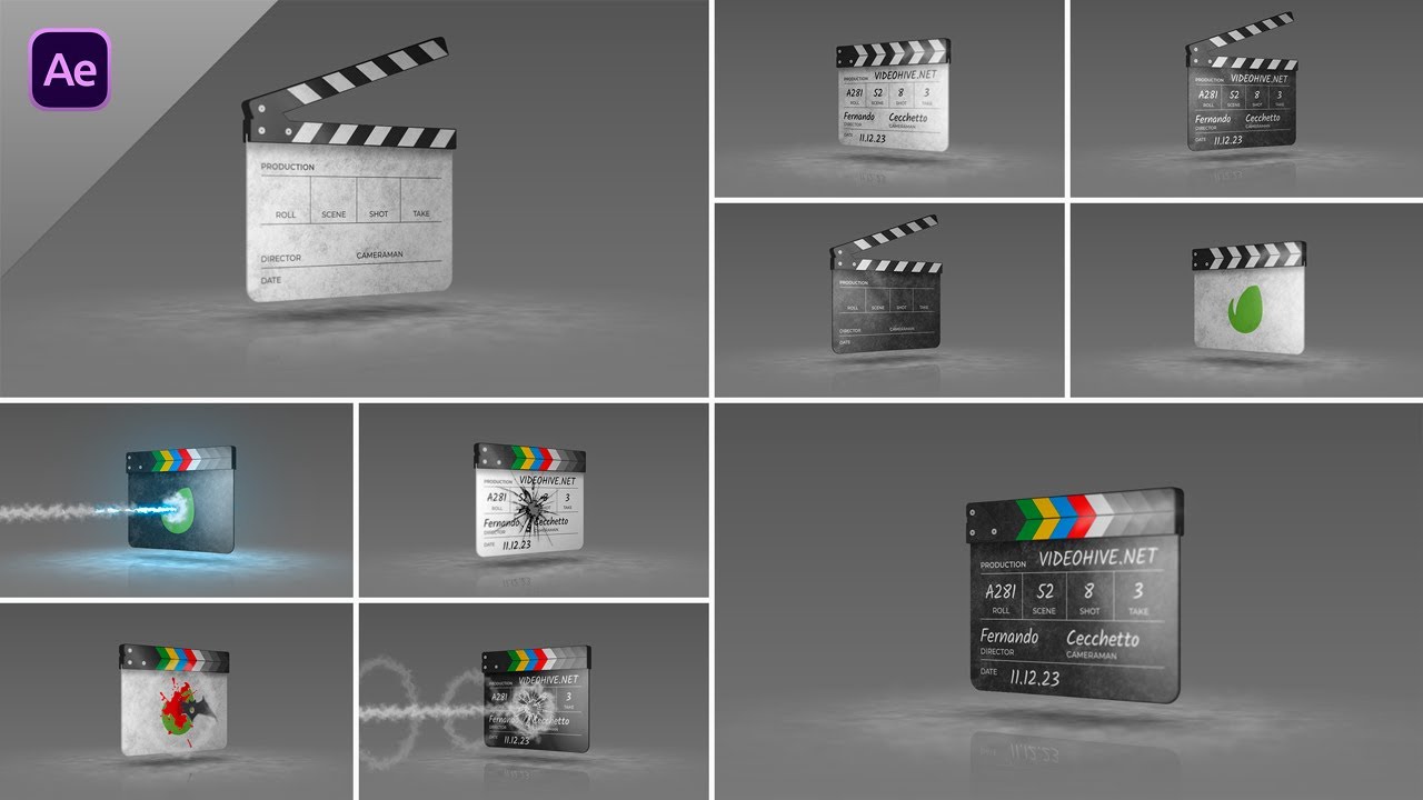 Clapperboard Transitions - After Effects Template (Tutorial) - YouTube