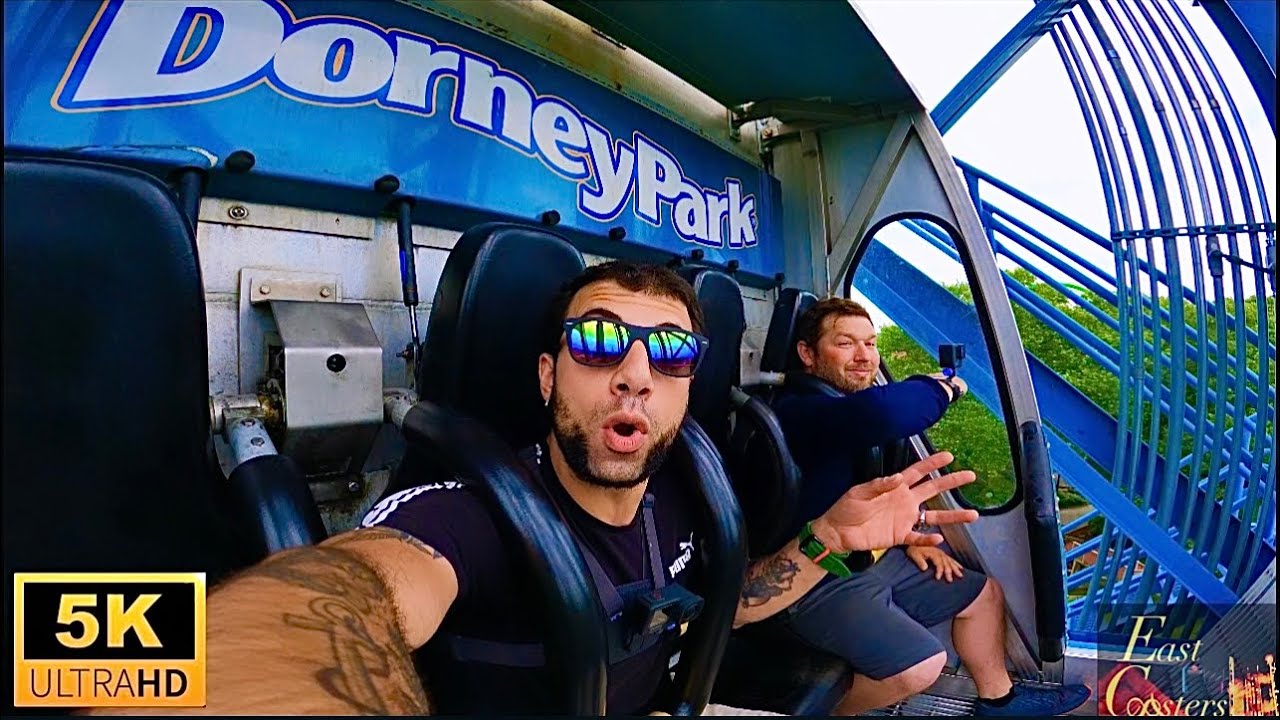 Demon Drop Rider POV 5K 1st Generation Intamin Drop Tower Dorney Park ...