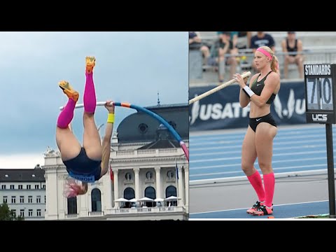 Sandi Morris American pole vault record holder.