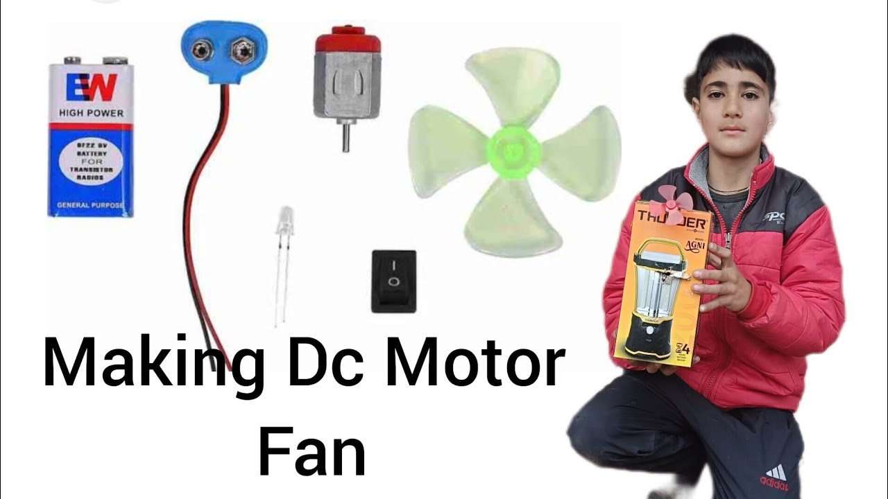 How To make mini DC motor Fan with 9 volts battery | Technical Muzamil ...