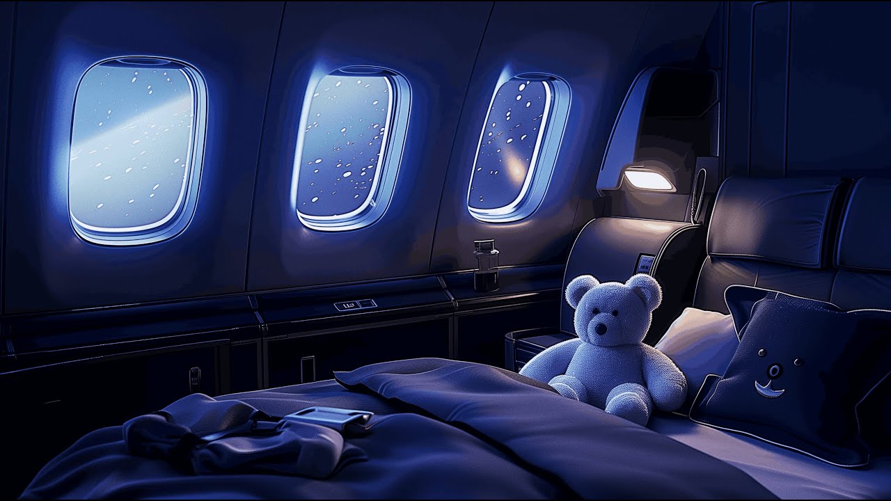 First Class Night Flight Ambience | Airplane Sound for Sleeping | 10 ...
