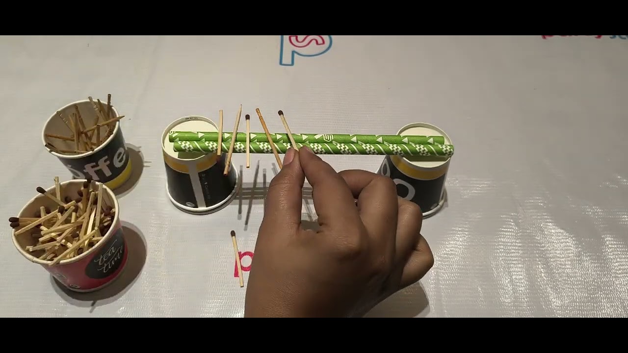 Place Matchsticks, Toothpicks on a Straw bridge 1 Minute Kitty Party ...