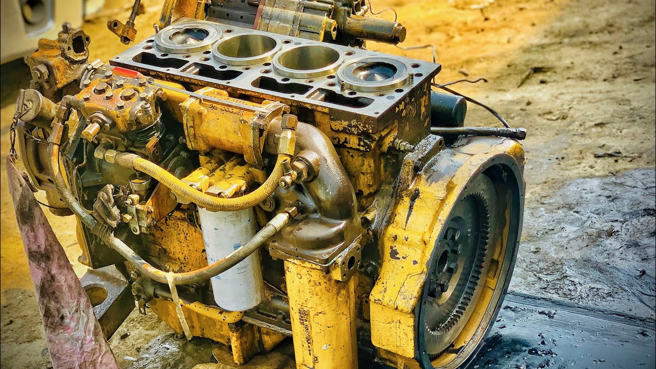 Rebuilding Caterpillar 966E Wheel Loader Full Engine || Repairing CAT 4 ...