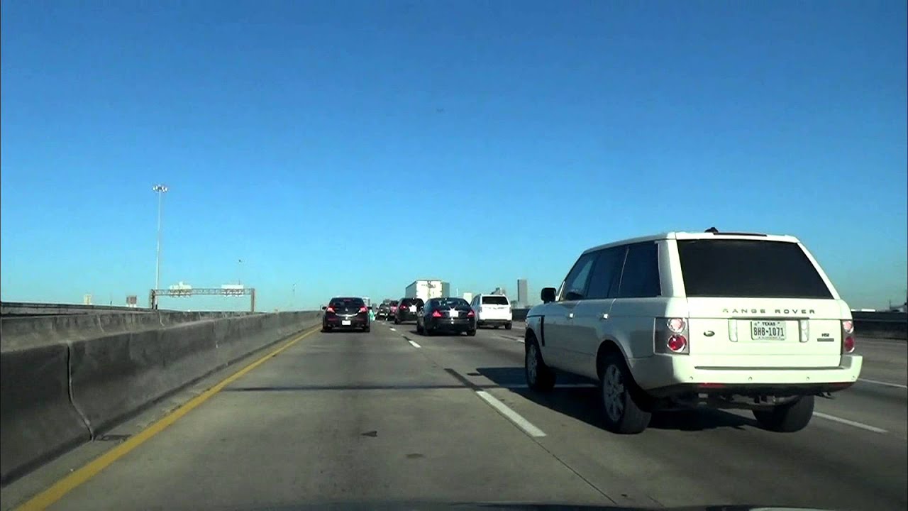 Driving I-45 Gulf Freeway past 610 during rush hour in Houston - YouTube