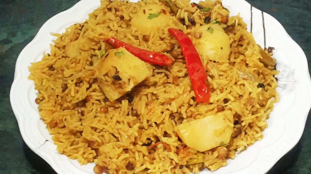 आलू मसूर पुलाव रेसिपी |aloo masoor pulaw recipe |veg pulaw recipe ...