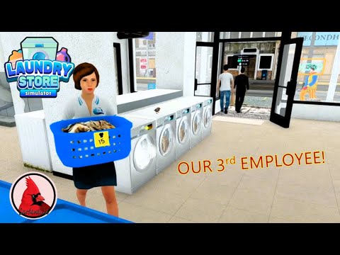 Our 3rd Employee! Laundry Store Sim, E5 - YouTube