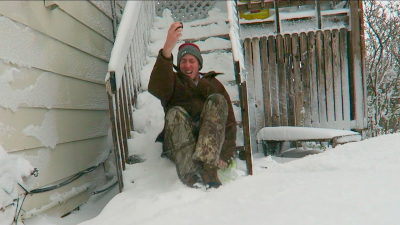 Sledding Down STAIRS! - YouTube