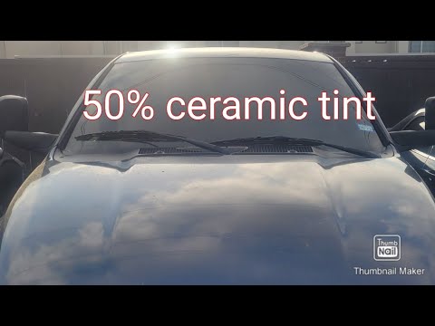50% ceramic tint front windshield - YouTube