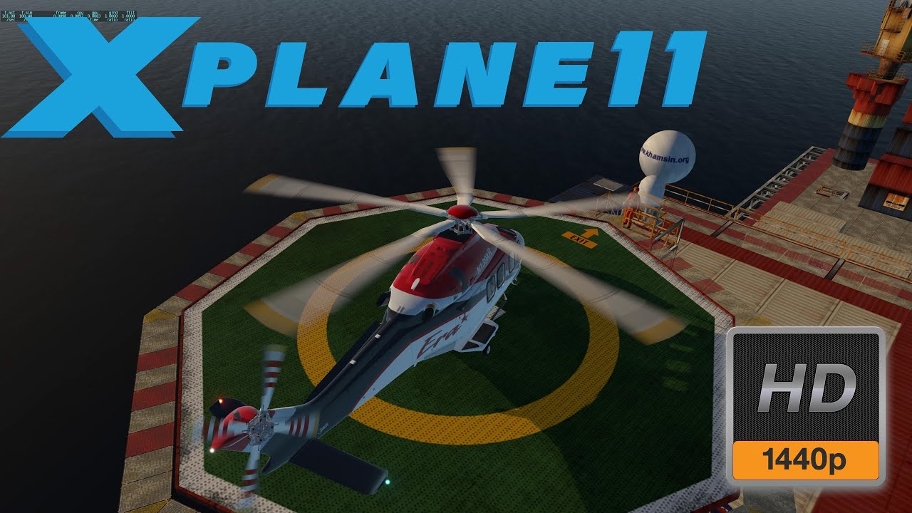 [X-Plane11] AW139 Landing and Takeoff helideck :HD - YouTube