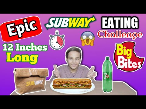 12 Inches Long Subway Sandwitch Eating Challenge | Fast Food Eating ...