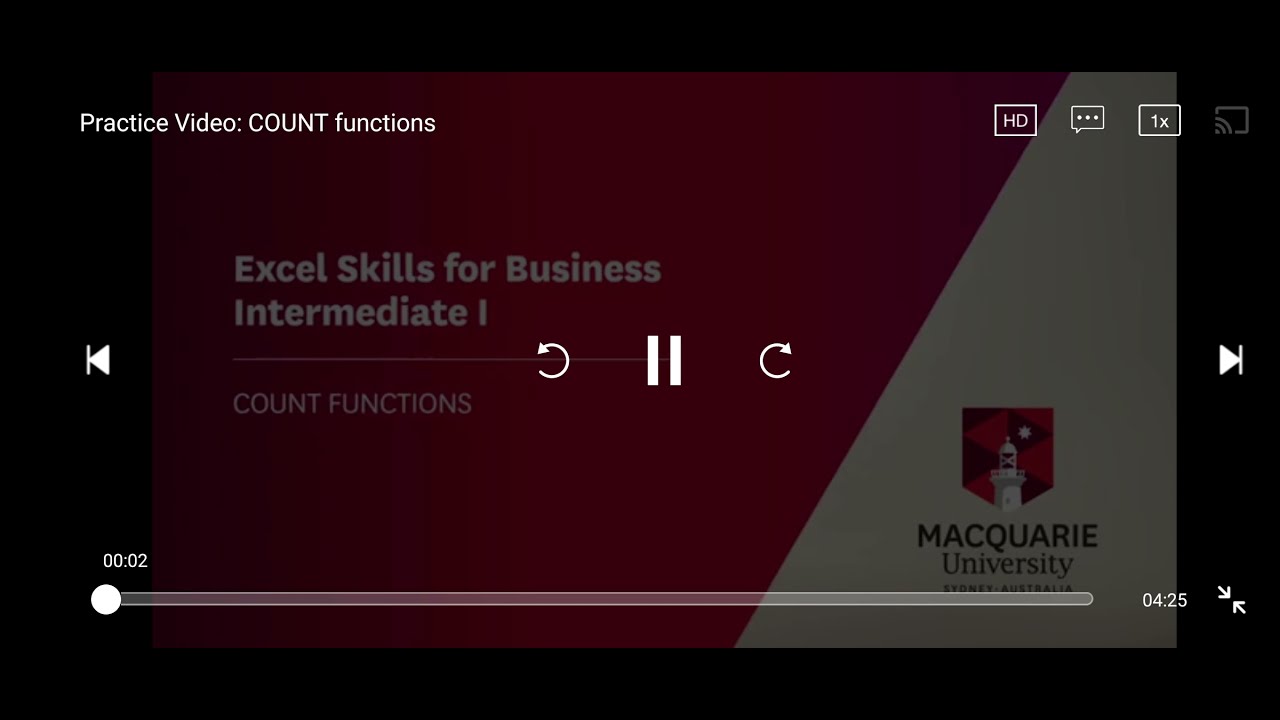 Excel skills for business:intermediate 1.(COUNT function). - YouTube
