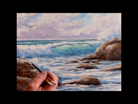 "Step-by-Step Acrylic Beach Painting for Beginners: Easy 4-Step ...