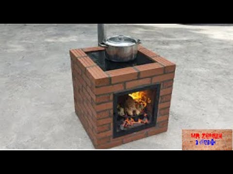 Pec i sporet 2 u 1 od cigli - YouTube