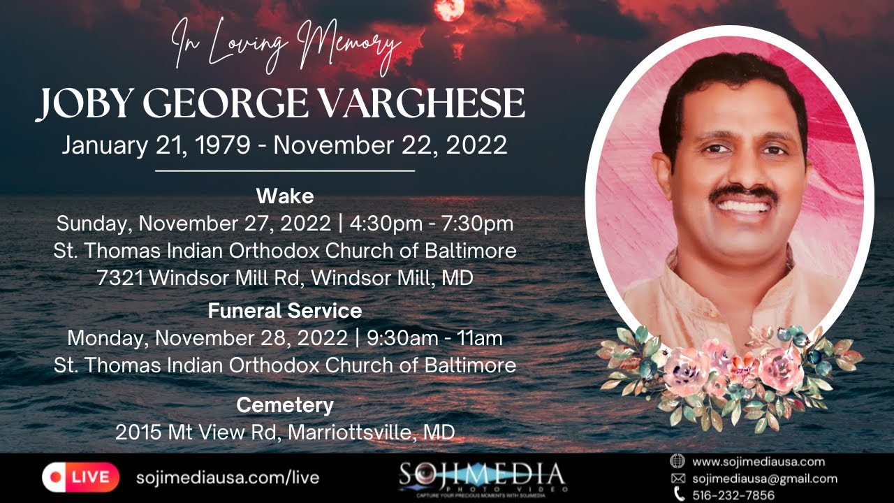 FUNERAL SERVICE | JOBY GEORGE VARGHESE - YouTube