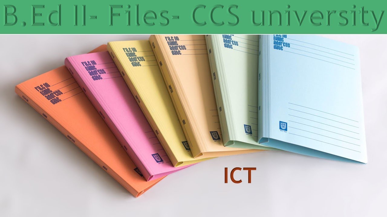B.ed Second year File- CCS University-ICT - YouTube