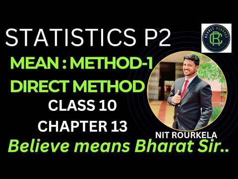 Statistics | statistics class 10 | direct method | Types of mean ...