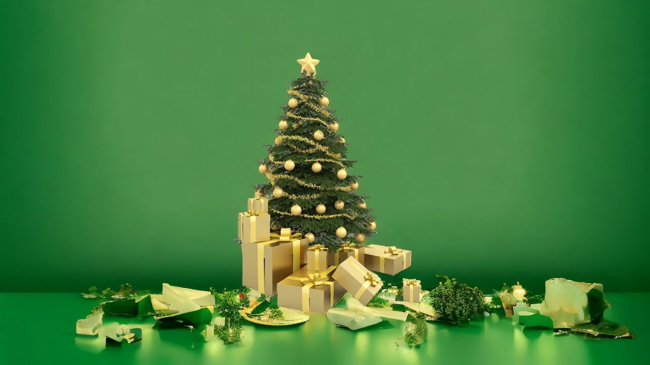 Christmas tree light green screen | Xmas tree green screen | 3d ...