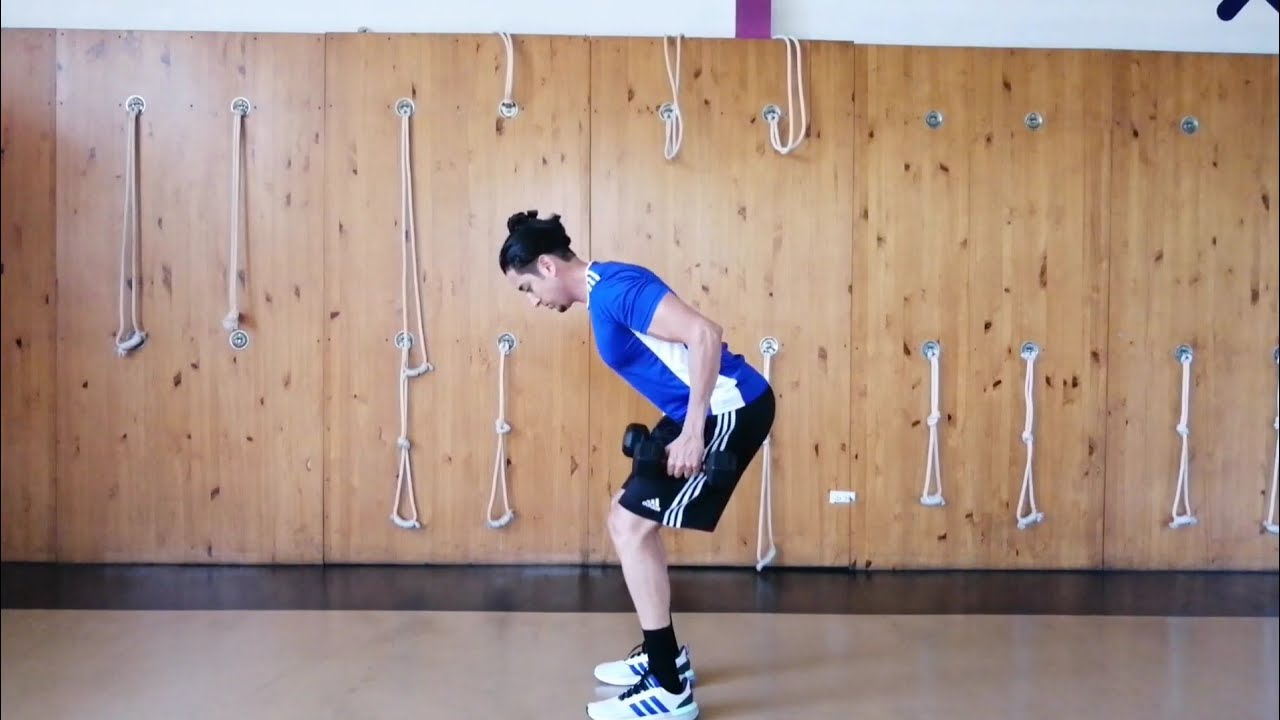 Remo inclinado con mancuernas - YouTube