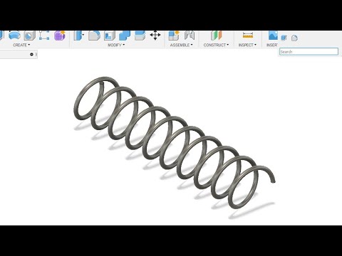 3D helix, Helical spring in fusion 360 - YouTube
