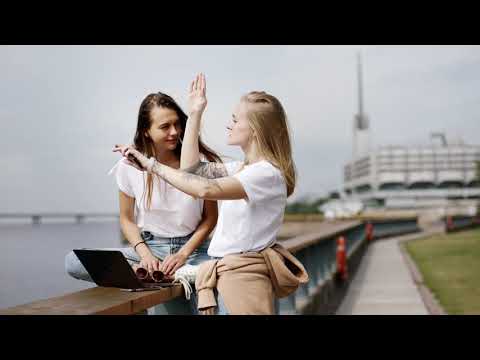 Girls enjoying | two Girls talking | Smile | Mobile | non copyrighted footages | NCF
