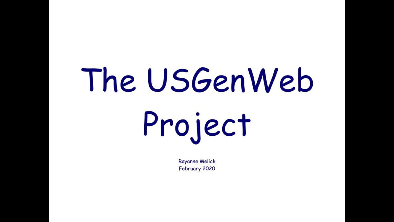 USGenWeb Project Update by Rayanne Melick - YouTube