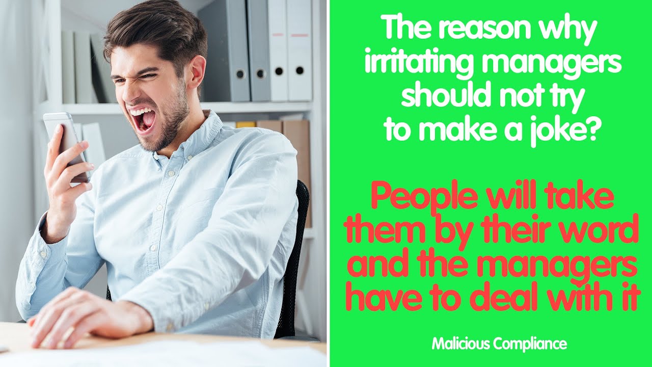 This bad manager really has to learn to not try to be funny... - YouTube