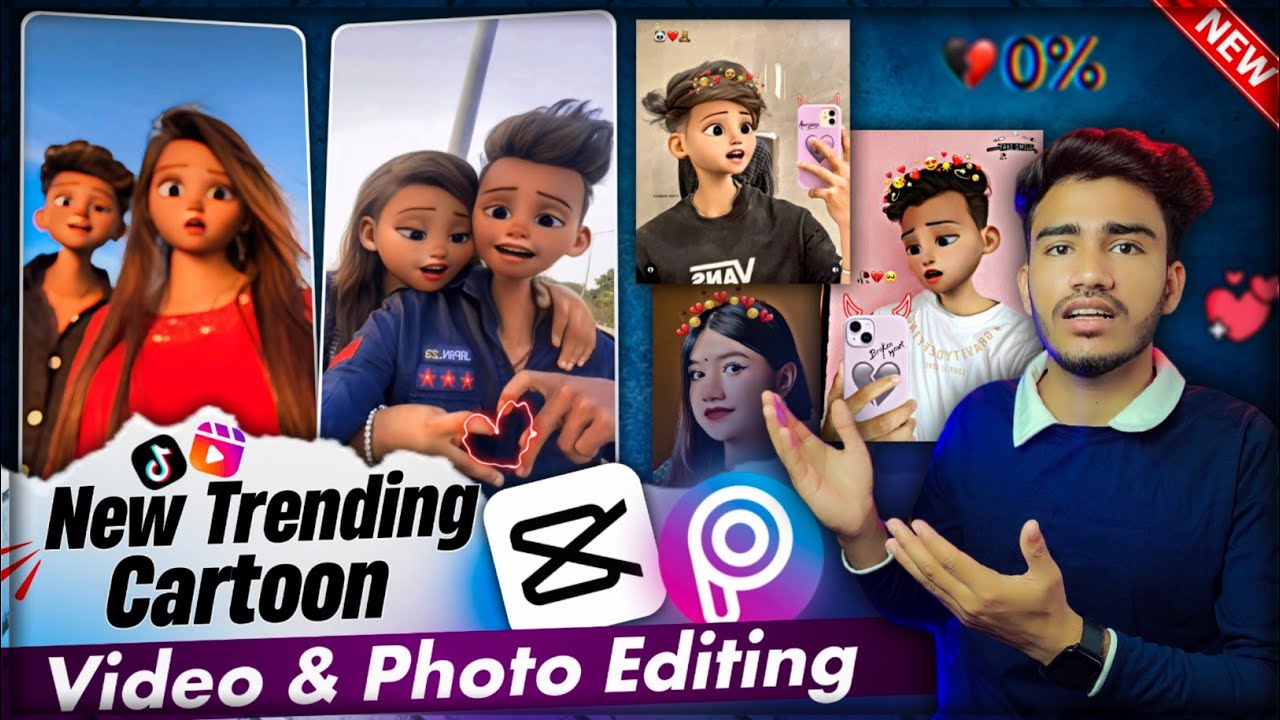 New TikTok & Instagram Trending Cartoon Video & Photo Editing | CapCut PicsArt Tutorial | Sakib ...