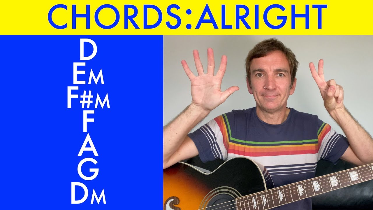 How to play Alright chords (By Supergrass) on acoustic guitar (Song ...