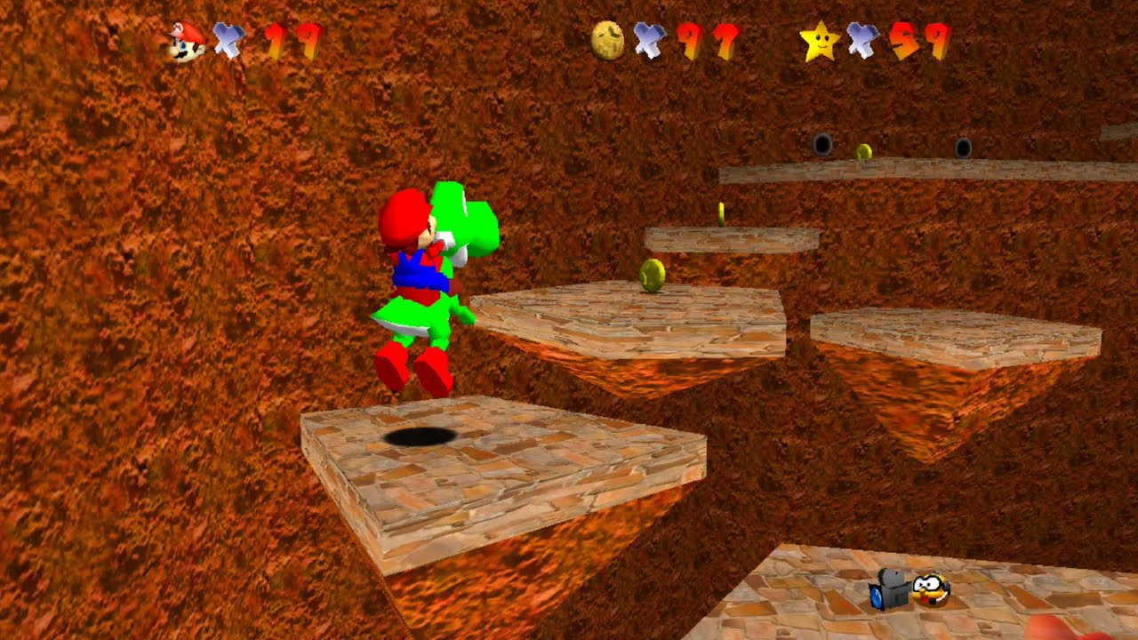 Super Mario And Yoshi 64 WideScreen HD Textures Realistic Lethal Lava ...