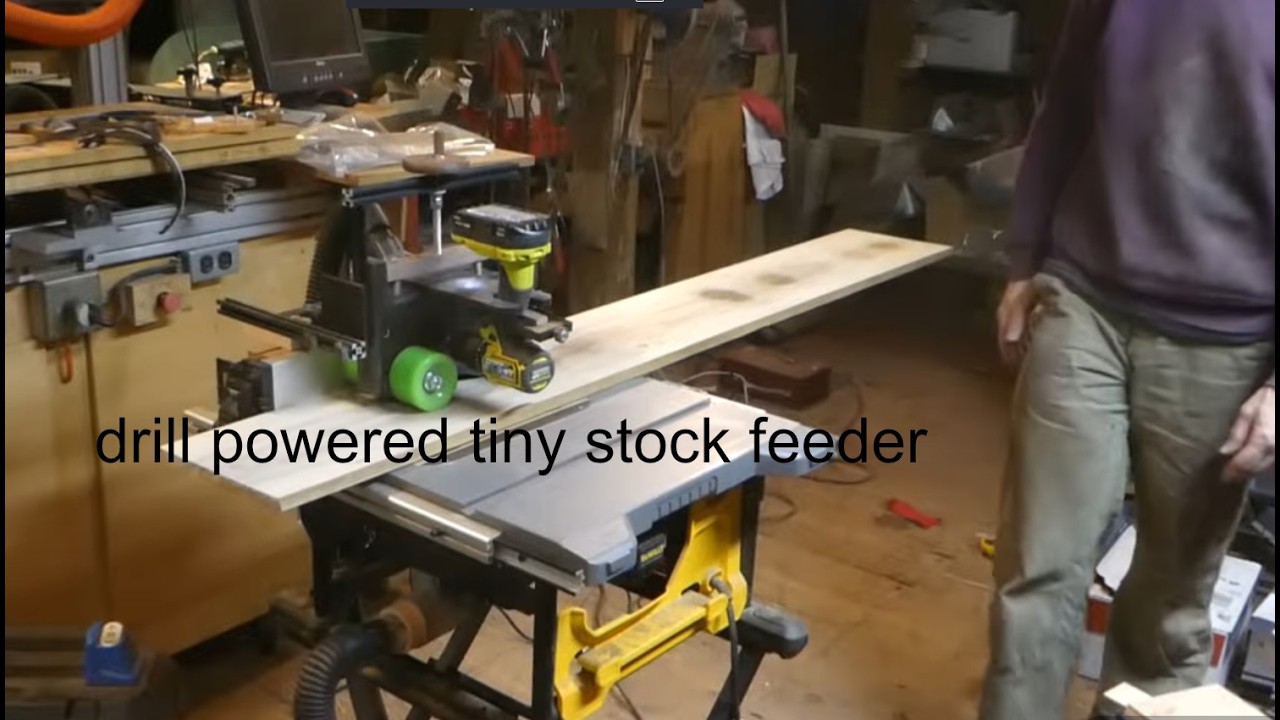 Small Shop Power Feeder for Bandsaws,Table saws & Router Tables - YouTube