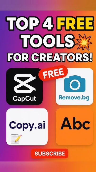 4 FREE Tools Every Content Creator NEEDS! 💯 |#shorts #editortools#freefire #contentediting#tech ...