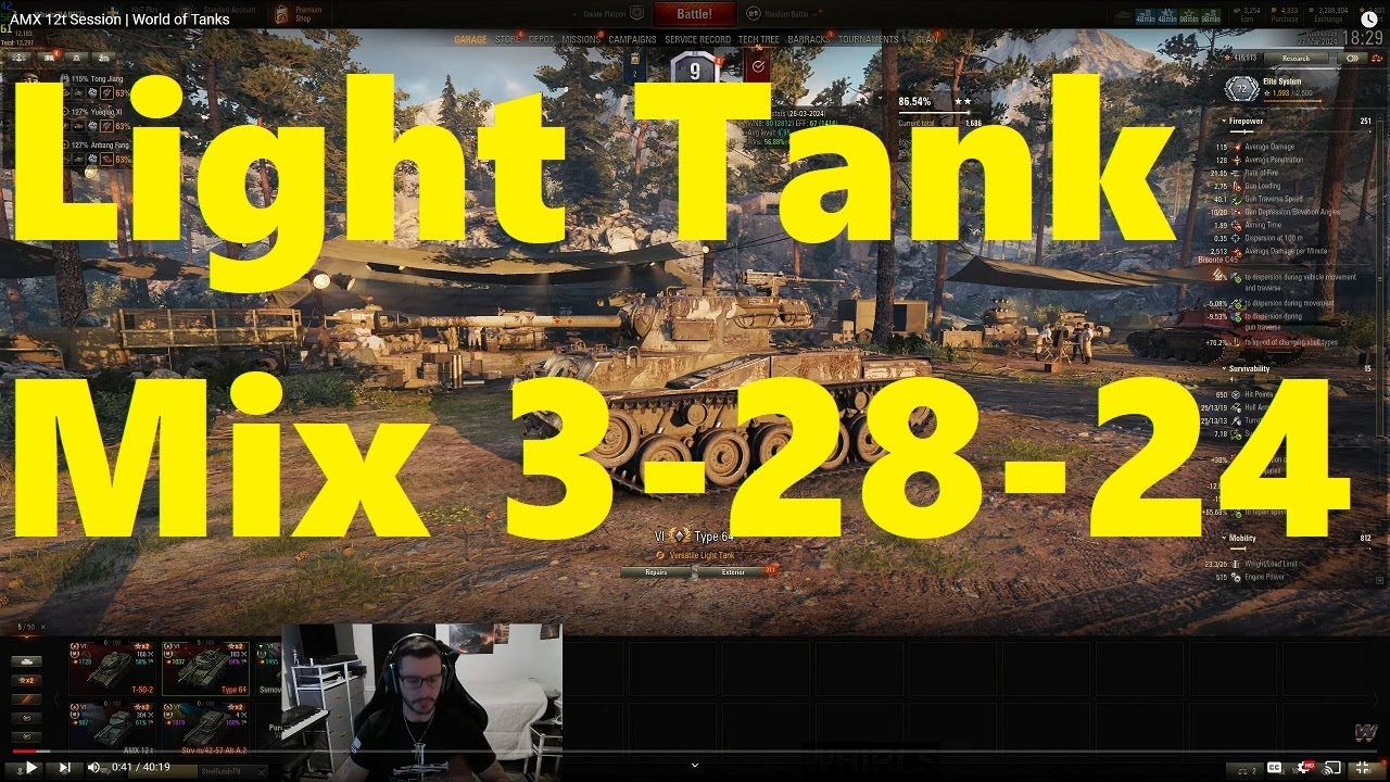 Light Tank Line Up (3-28-24) | World of Tanks - YouTube