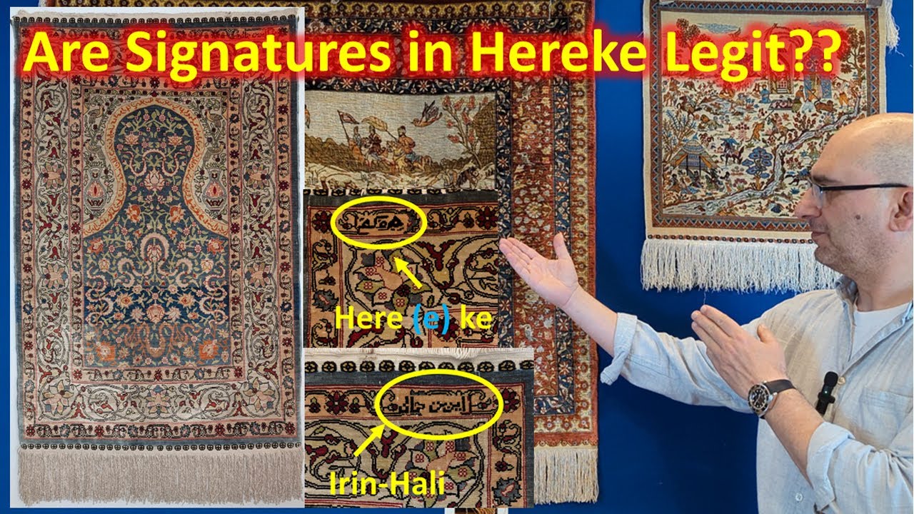 Turkish Hereke Carpets Q&A: Signatures in Silk Hereke Rug - YouTube
