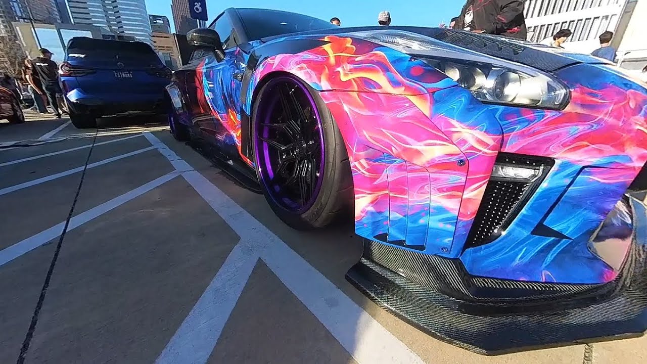 Nissan GTR Bagged, Wide Body Kit, Mermaid (Siren) Wrap #gtr - YouTube
