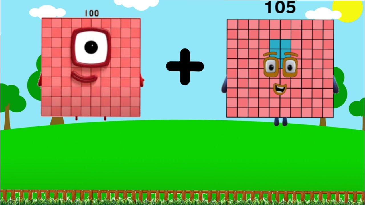 Numberblocks 100 plus 100 to 130 and generate 200 to 230 all in square ...