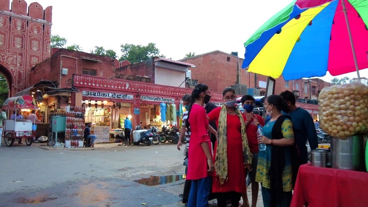 4K Walking in Bapu Bazar in Jaipur "Pink City" - Rajasthan Tour - YouTube