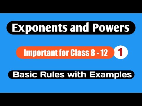 Exponents and powers class 8-12 part-1 - YouTube