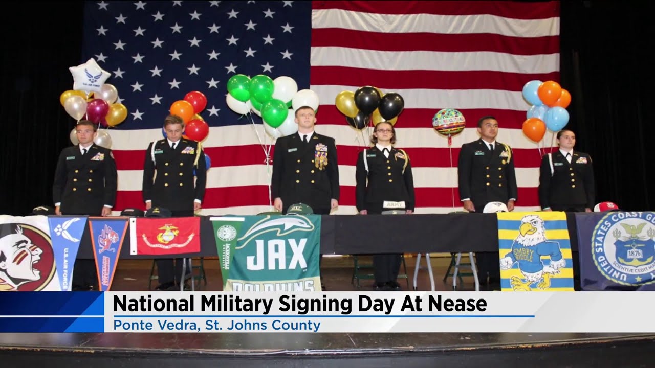 National military signing day at Nease - YouTube