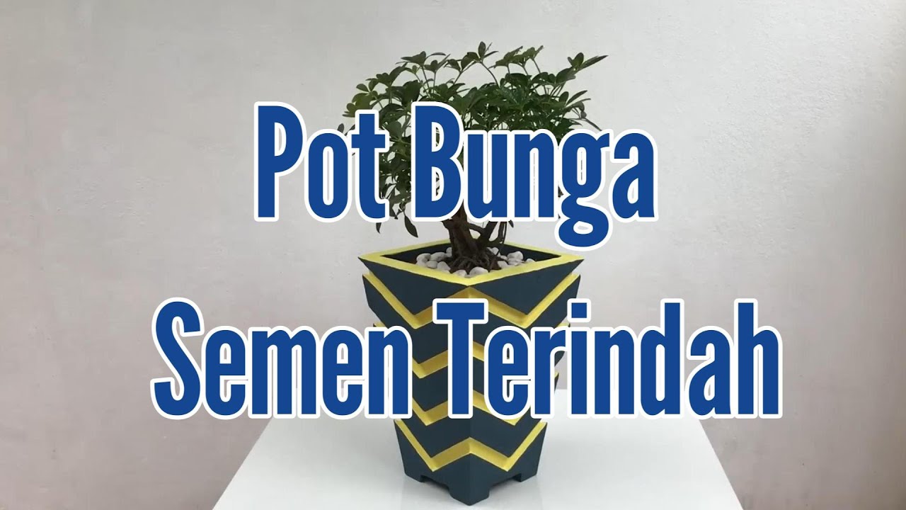Cara Membuat Pot Bunga Dari Semen #4 - YouTube