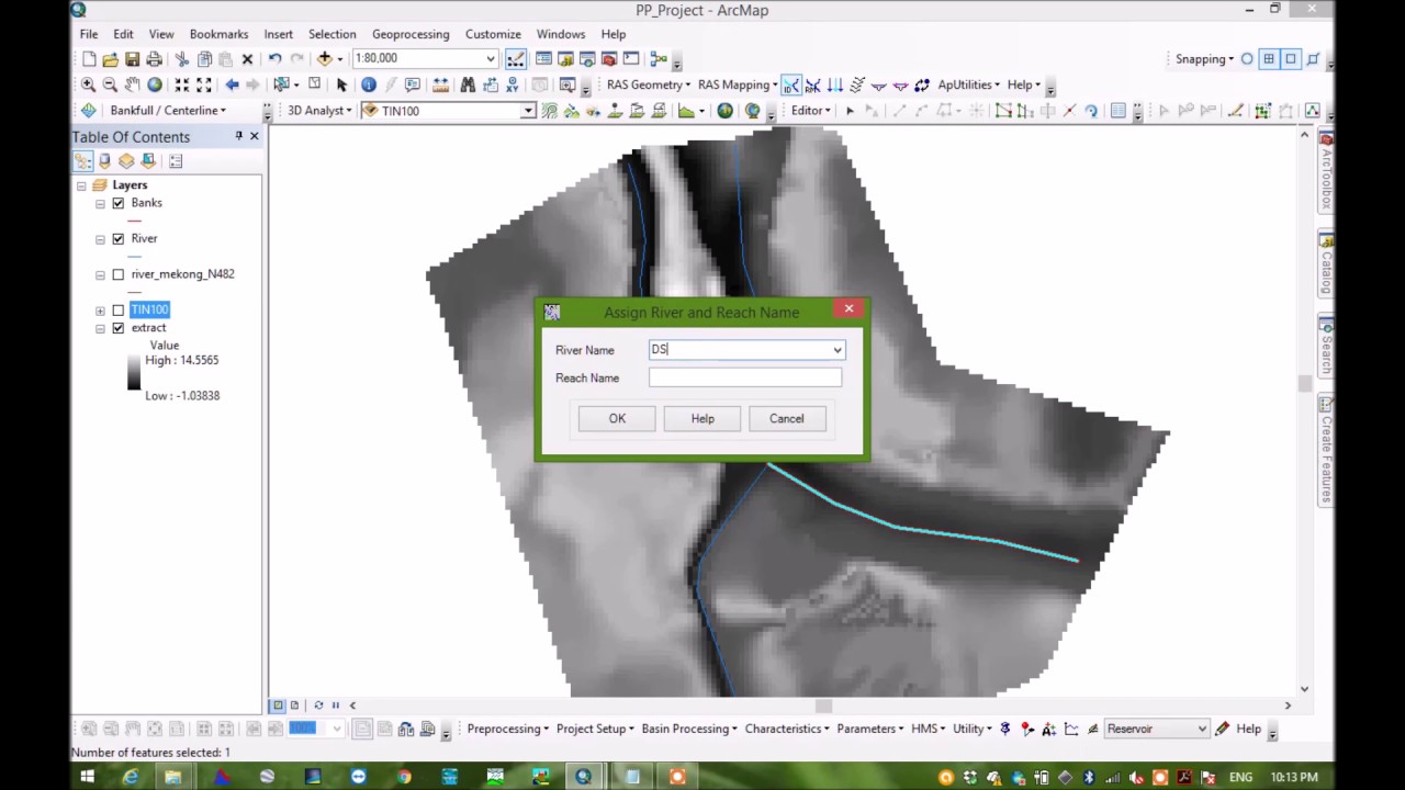 Generating River Geometry data to HEC_RAS by ArcGIS from DEM - YouTube
