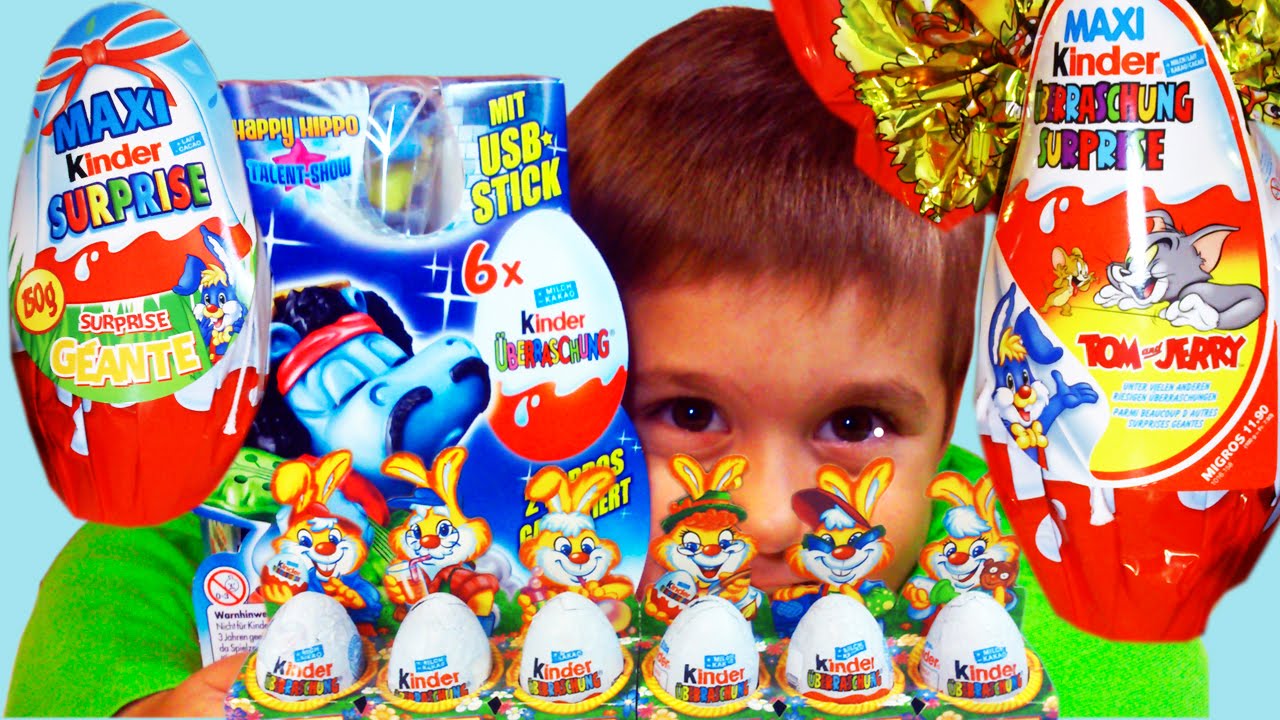 14 Surprise Eggs, Kinder Surprise Tom and Jerry Maxi Geante - YouTube