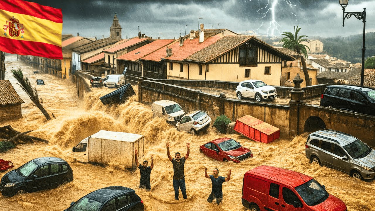 CHAOS in Spain! Massive Flash Floods Submerge Murcia and Valencia ...