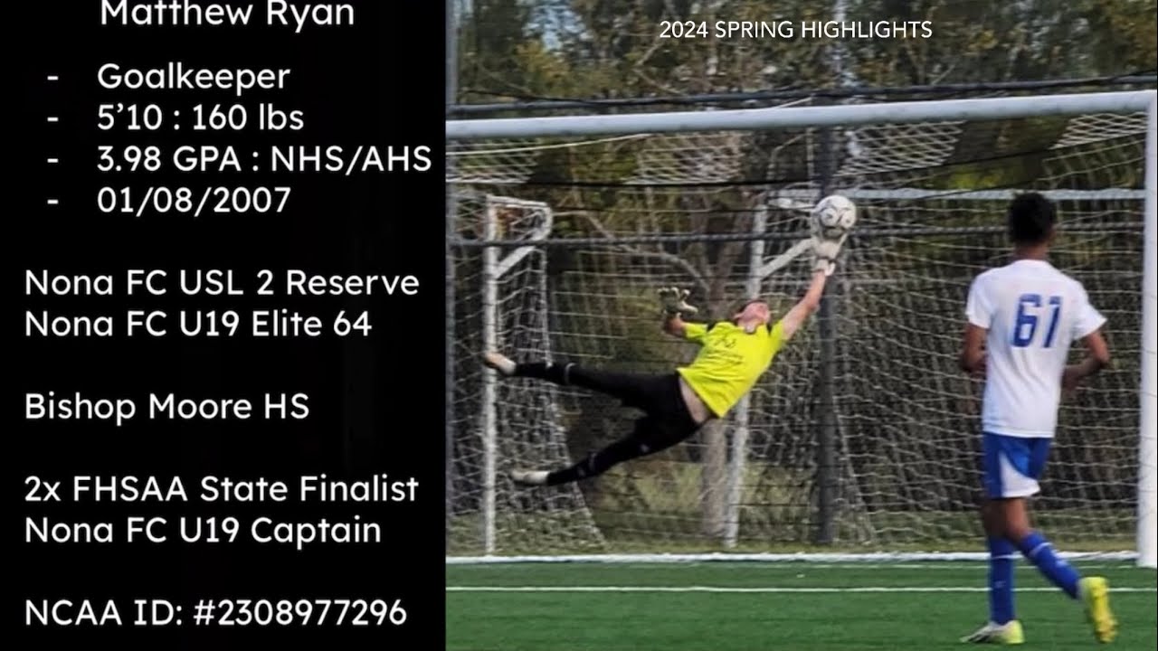 Matthew Ryan- 2025 Goalkeeper- 2024 Spring Highlights - YouTube