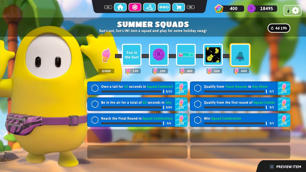 How To COMPLETE ALL SUMMER SQUADS CHALLENGES in Fall Guys! - YouTube