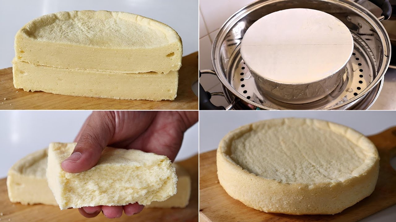 Easy Steamed Sponge Cake / How to make Steamed Sponge Cake / Basic ...
