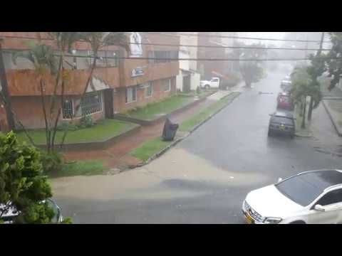 Thunderstorm, hail, heavy rain and flooding streets in Medellin ...